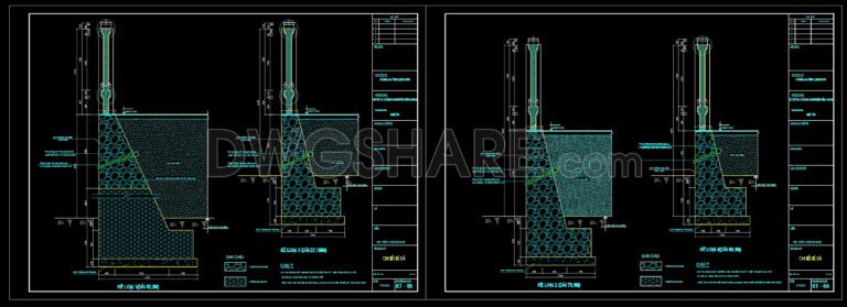 130. Detailed CAD drawings of the construction plans for gates, walls ...