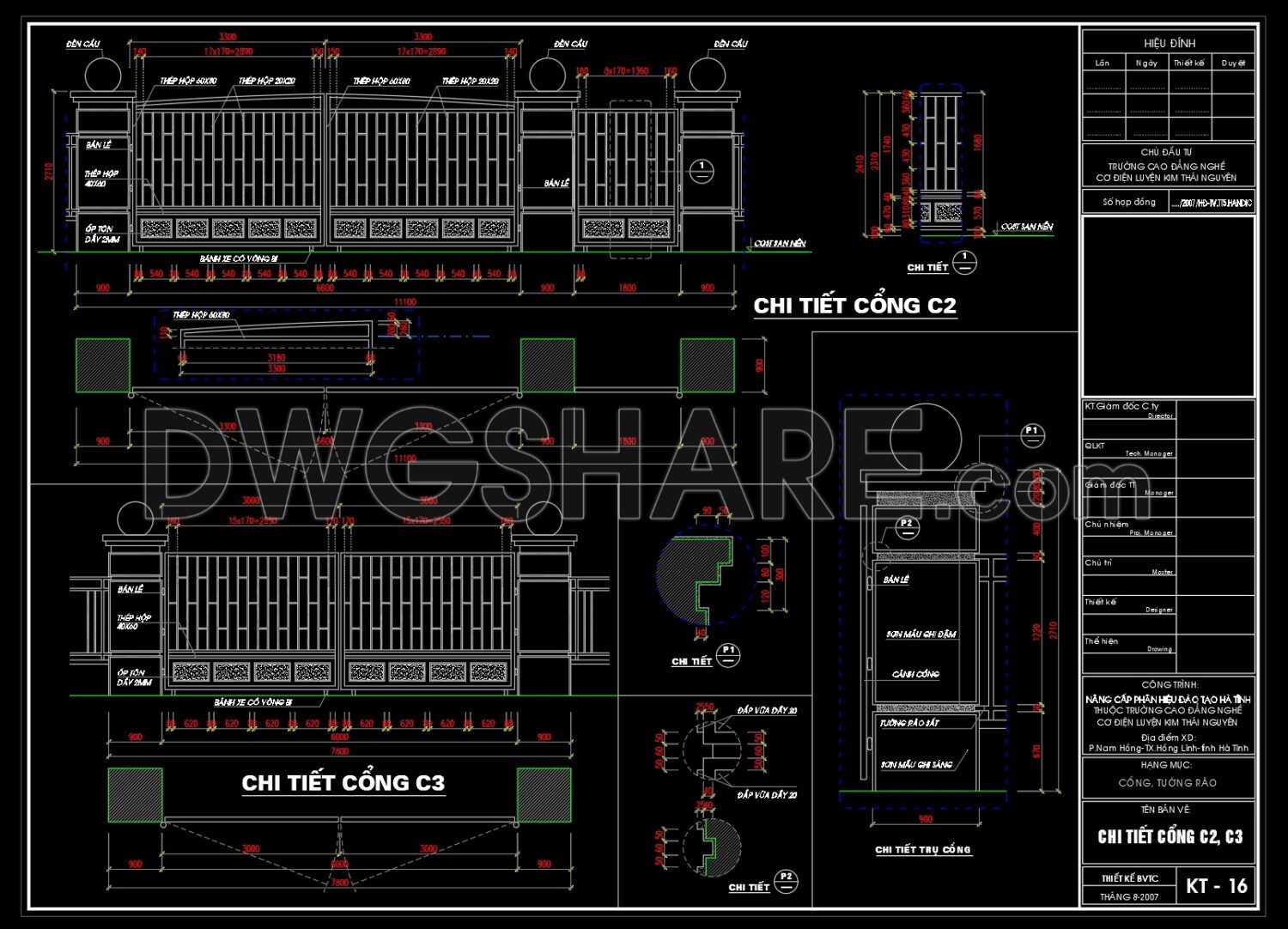 131. Detailed CAD drawings of the construction plans for fences, and ...