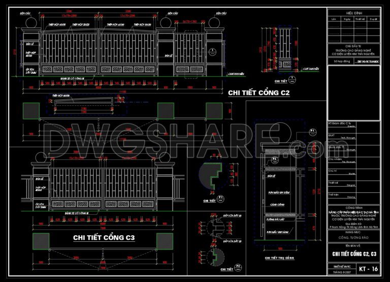 131. Detailed CAD drawings of the construction plans for fences, and ...
