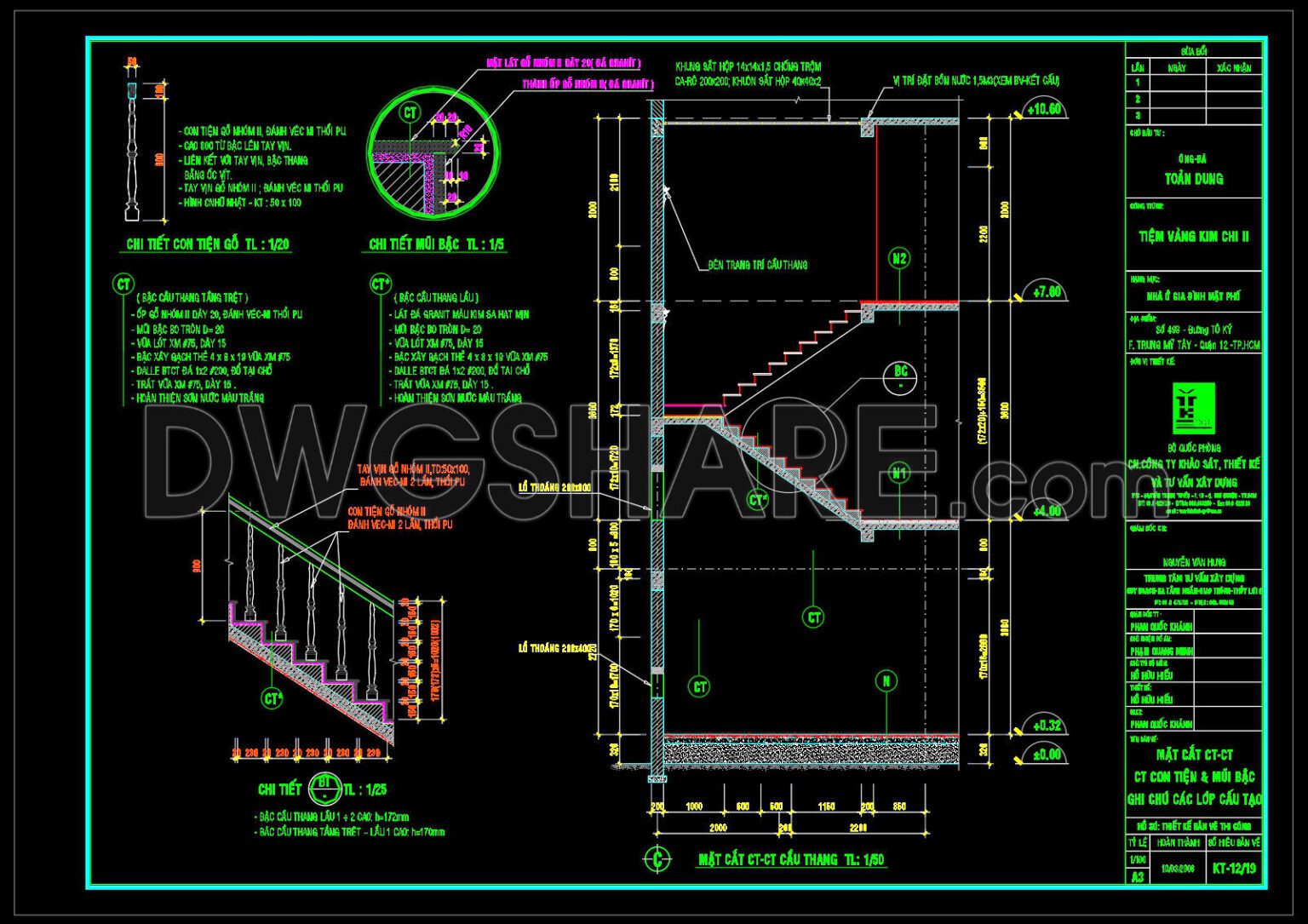 146. Detailed drawings of stairs in autocad file