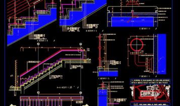 158.Detailed Drawings Of Up and Down Stairs, Balcony, Roof In Autocad File