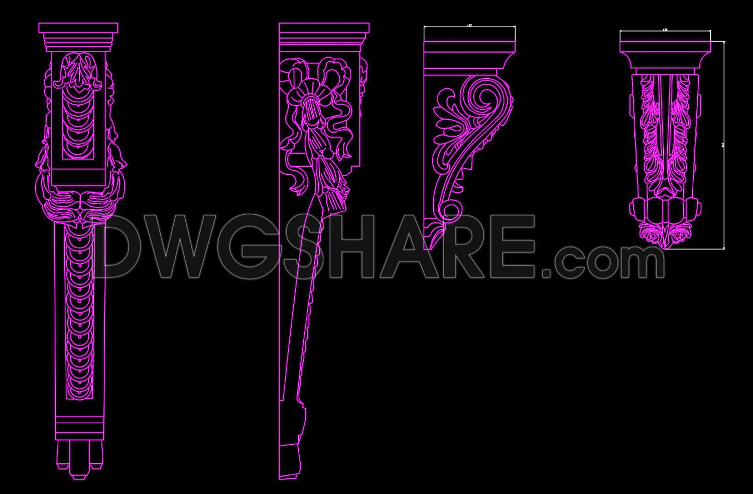 150. Download detailed architectural CAD drawings of consoles