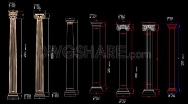 152. Download detailed architectural CAD drawings of Roman round columns