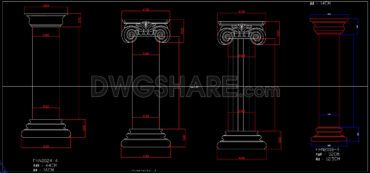 152. Download detailed architectural CAD drawings of Roman round columns