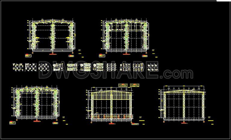 154. Cad Drawing Of Steel Beam Endframe Details For Download