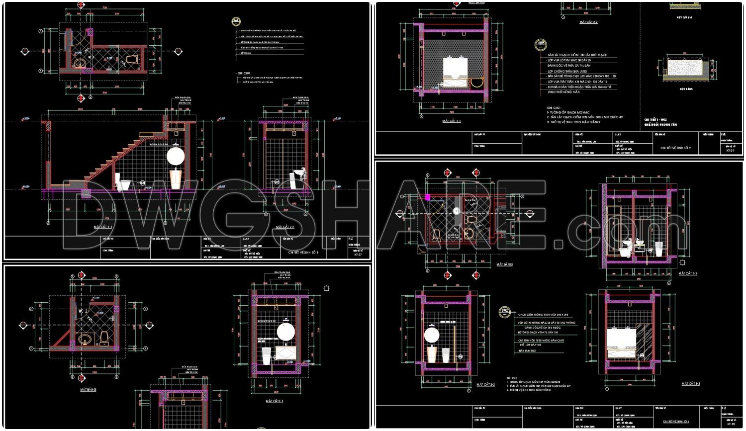 156 WC Layout Plan And Elevations Details CAD Drawings Download 156 WC Layout Plan And Elevations Details CAD Drawings Download
