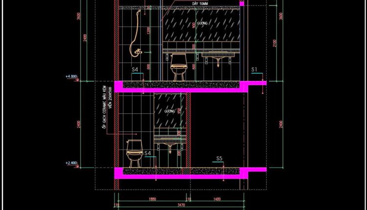 158. WC Layout Plan and elevations details CAD drawings download - Free ...