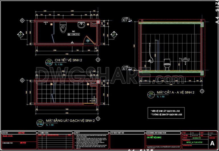 161. WC Layout Plan and elevations details CAD drawings download