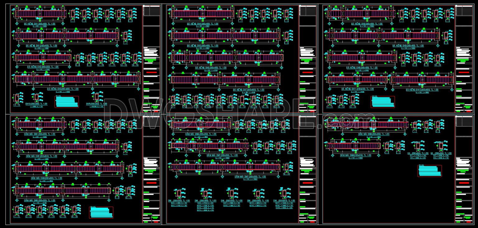 162.Structural Drawings Of 2-Story House A Complete Project 12.8x14.8m ...