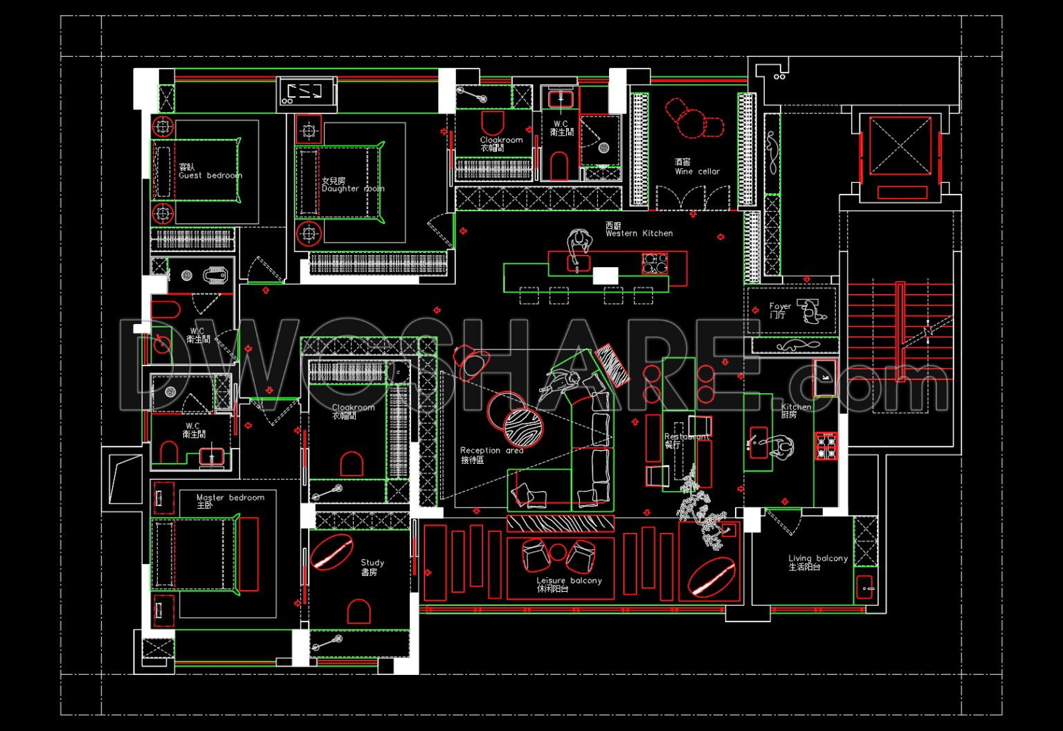 196. Functional floor plan CAD drawing of an apartment with an area of ...