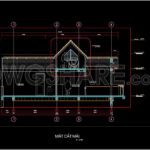 235. A detailed technical CAD drawing of the tiled roof for a villa ...