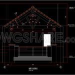235. A detailed technical CAD drawing of the tiled roof for a villa ...