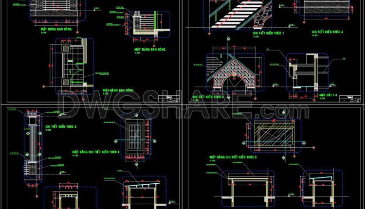 238. Detailed architectural CAD drawings of balconies and Sewer drain ...
