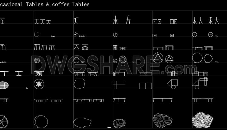 252. CAD blocks of coffee tables and tea tables (1) - Free Cad Blocks ...