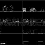 254. CAD blocks of vertical facades for children's tables, chairs ...