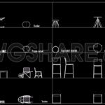 254. CAD blocks of vertical facades for children's tables, chairs ...