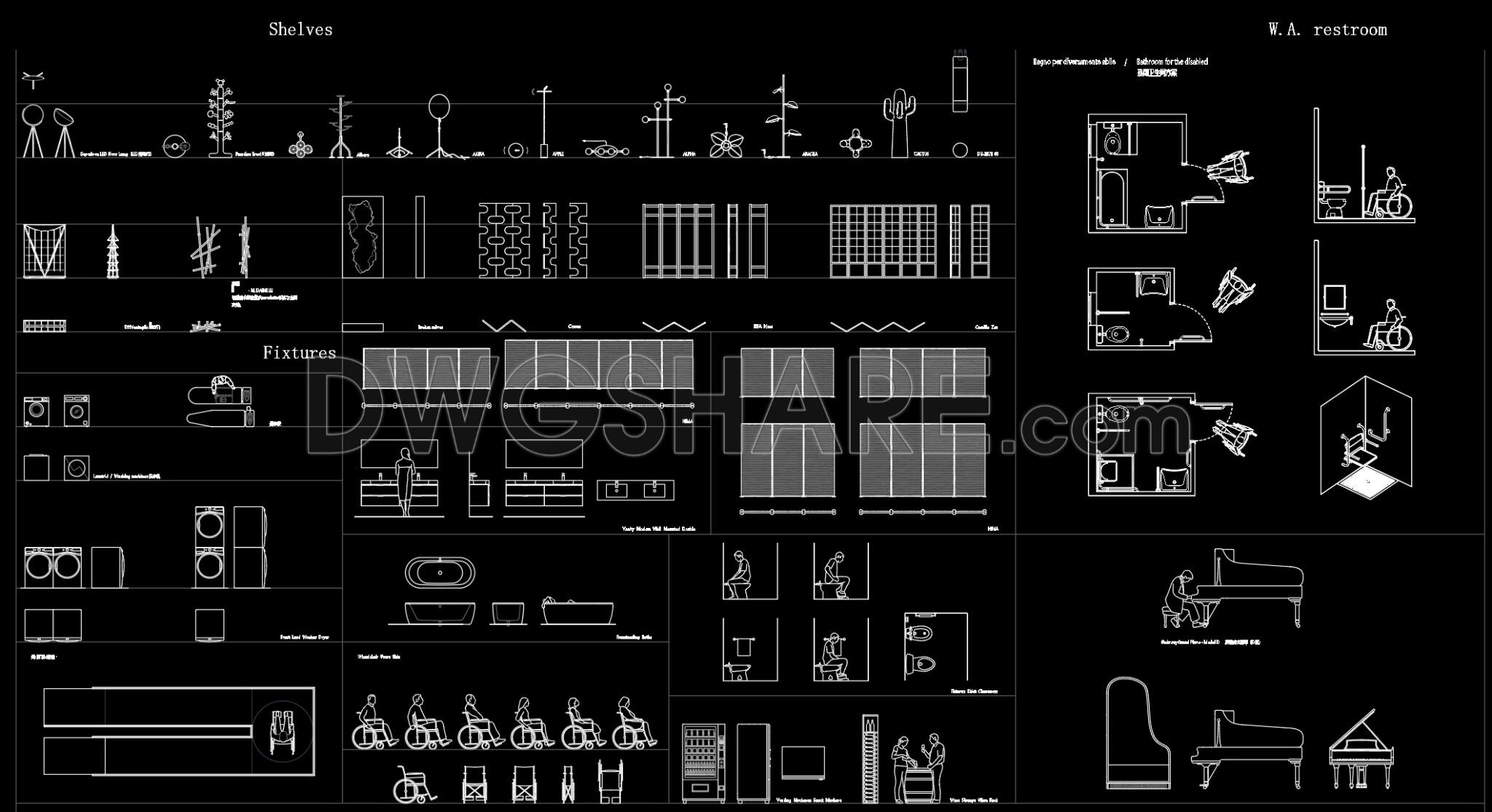 256. CAD blocks comprise various types of items including chairs ...