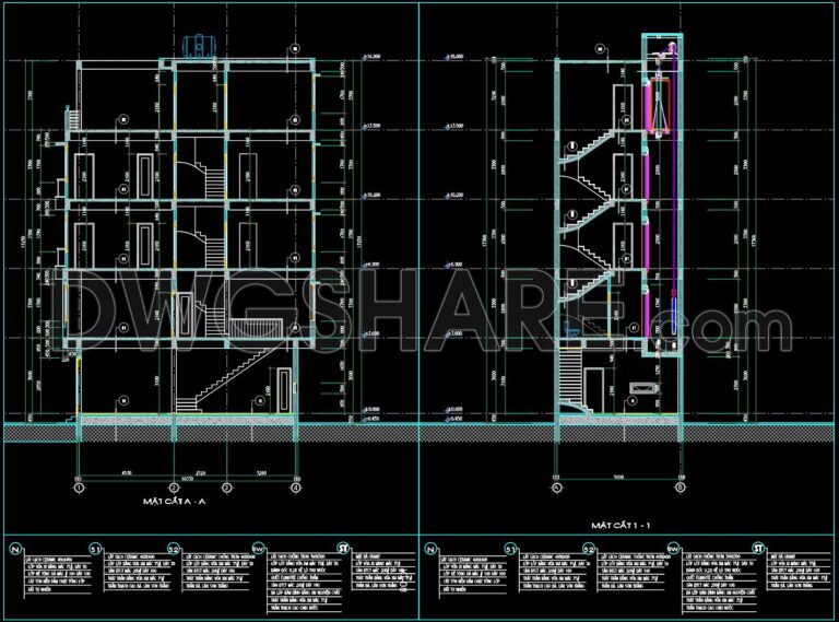263. The CAD drawings of the floor plan, elevation, and cross-sections ...
