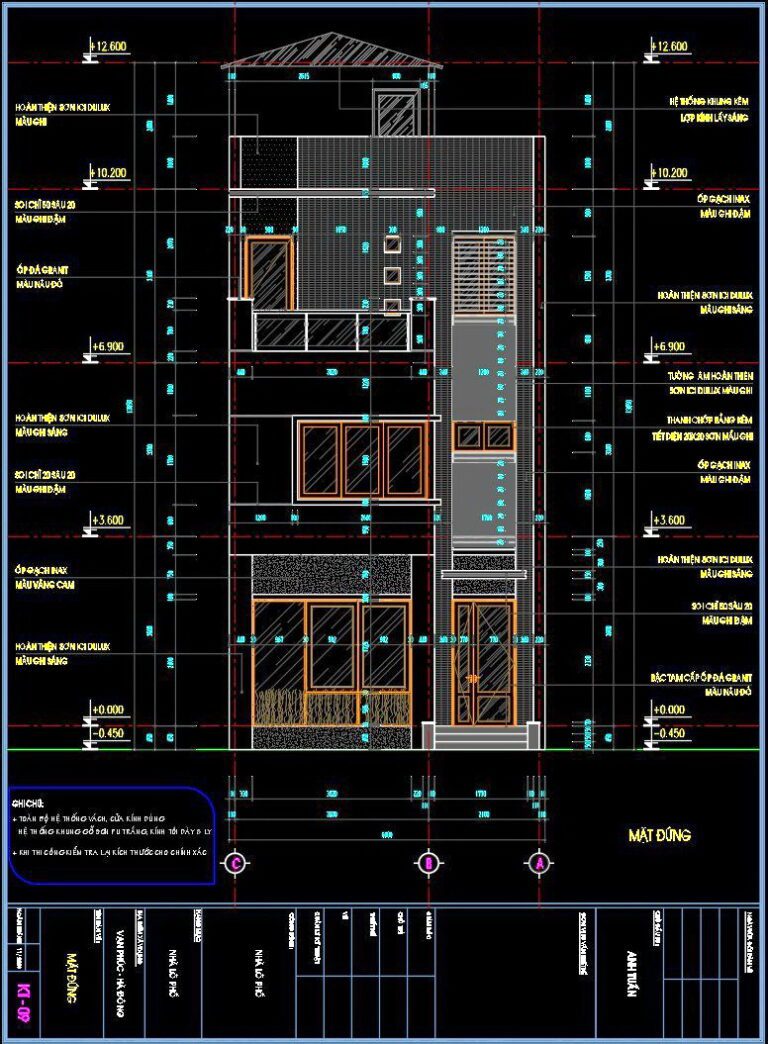 264. The CAD drawings of the floor plan, elevation, and cross-sections ...