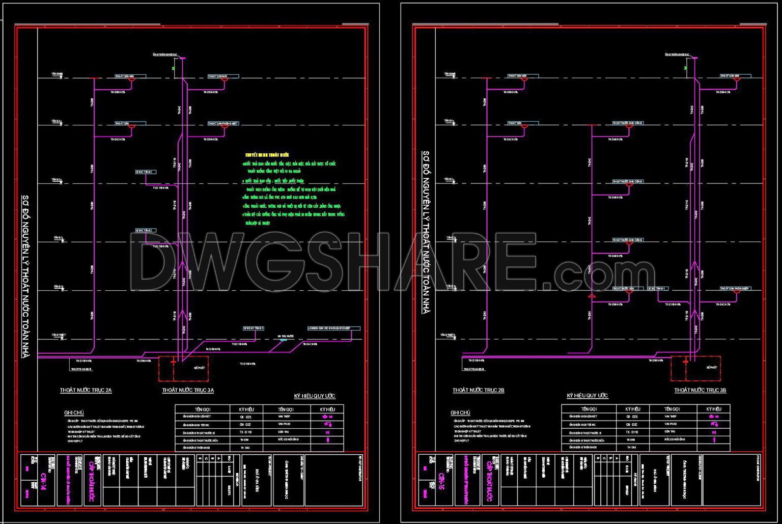 53. CAD drawings detailing the design of water supply and drainage ...