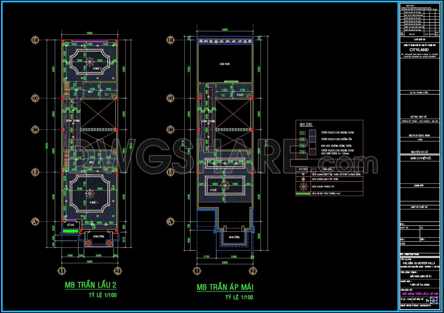 71. Detailed CAD drawings for the ceiling layout design of a 3-story ...