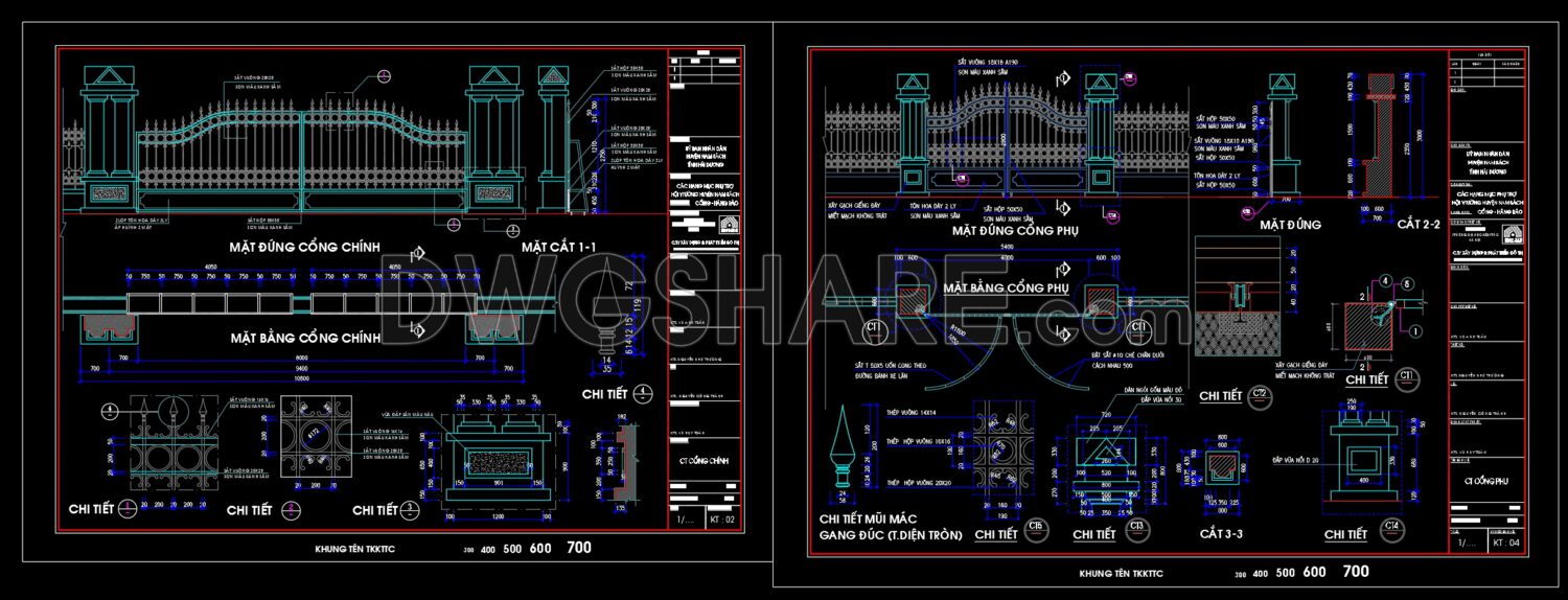 133. CAD drawings detailing gates and fences available for download