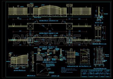134. CAD drawings detailing gates and fences available for download