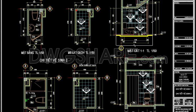 164. WC Layout Plan and elevations details CAD drawings download (1 ...
