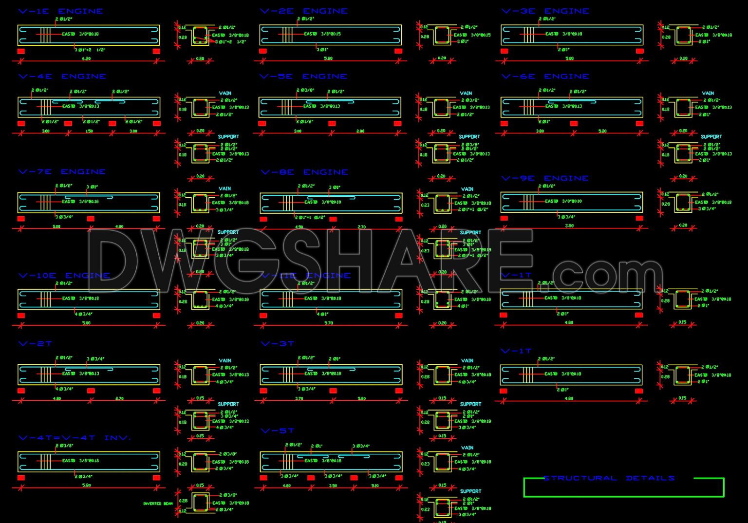 166. Cad Drawings Of Different Structural Details For Download