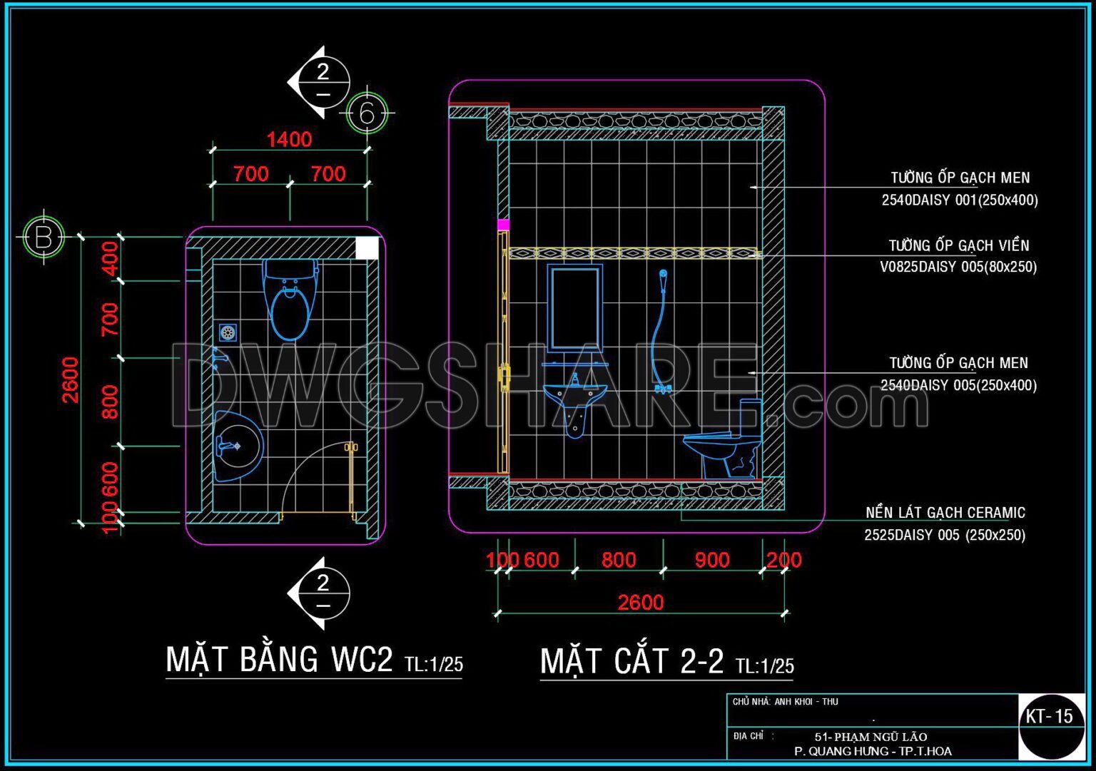 166. WC Layout Plan and elevations details CAD drawings download