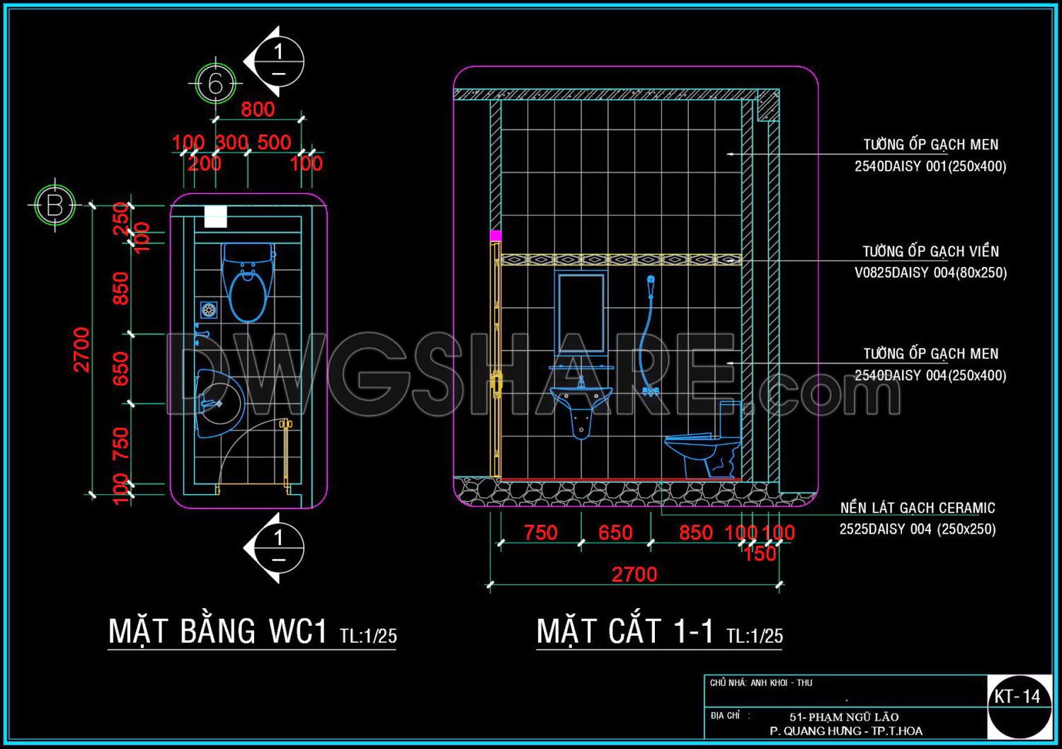 166. WC Layout Plan and elevations details CAD drawings download