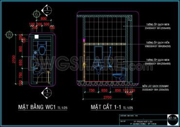 166. WC Layout Plan and elevations details CAD drawings download