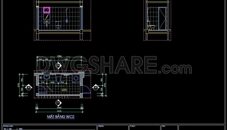 172. WC Layout Plan and elevations details CAD drawings download - Free ...