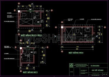 173. WC Layout Plan and elevations details CAD drawings download