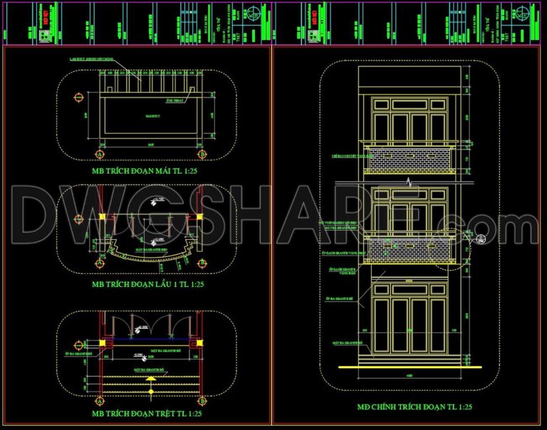 20. Download the construction method drawings for a 4-story townhouse