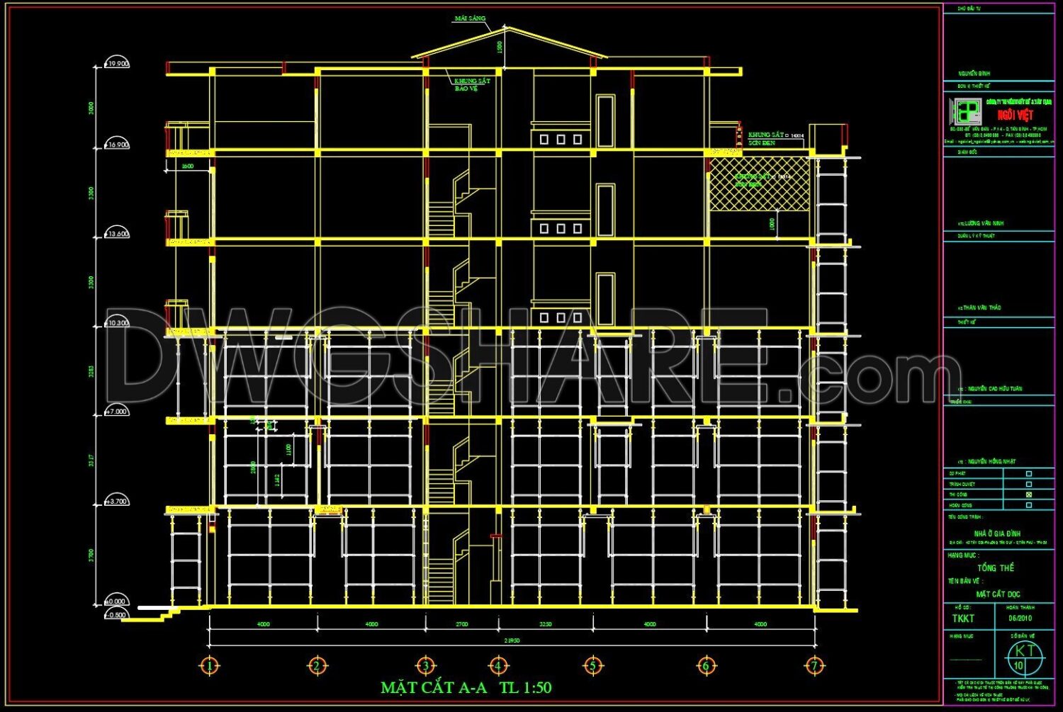 20. Download the construction method drawings for a 4-story townhouse