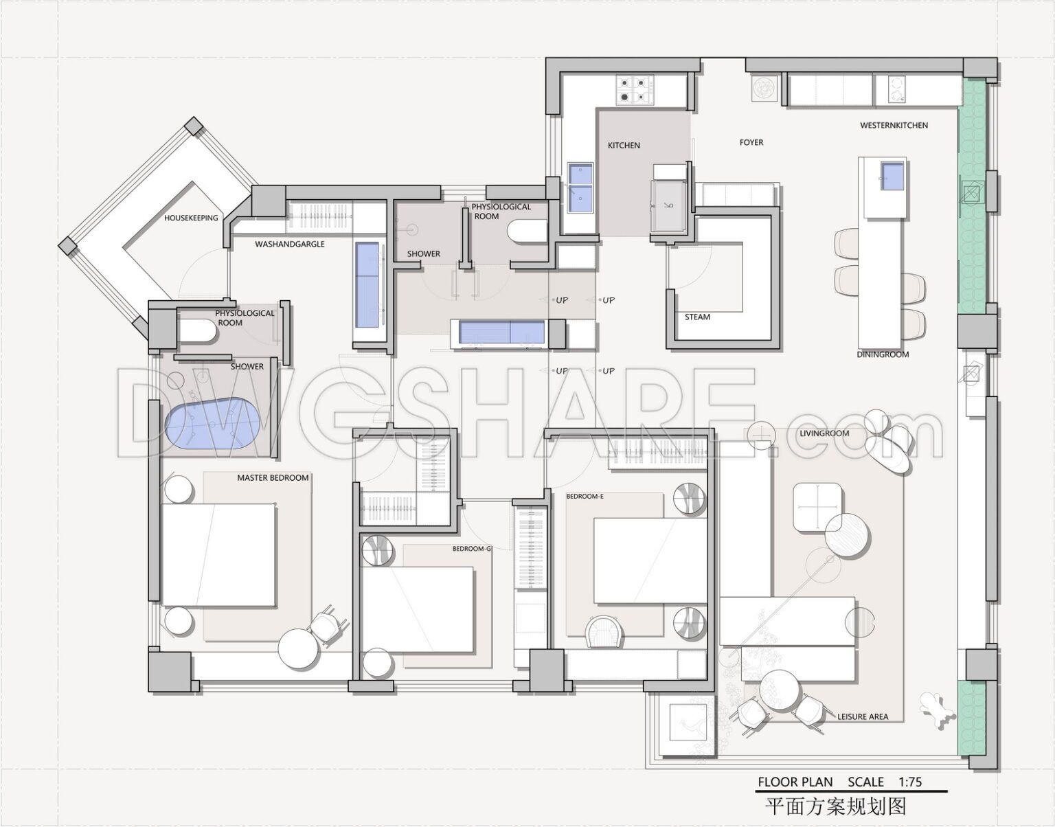 200. Functional floor plan CAD drawing of an apartment with an area of ...