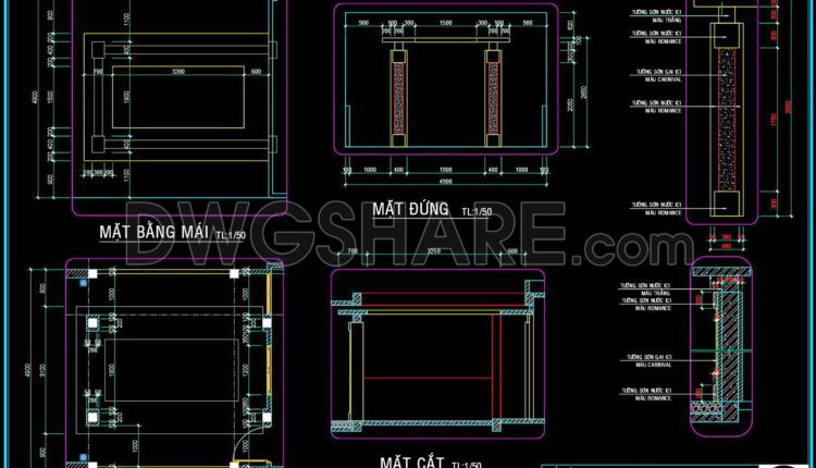 240. CAD drawing details of the skylight for natural lighting in the ...
