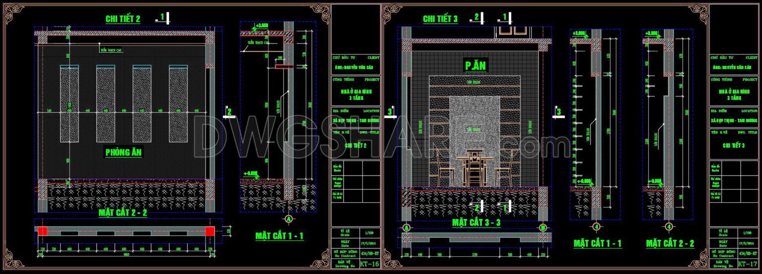 241. CAD detailed drawings of vertical facade wall sections for townhouses