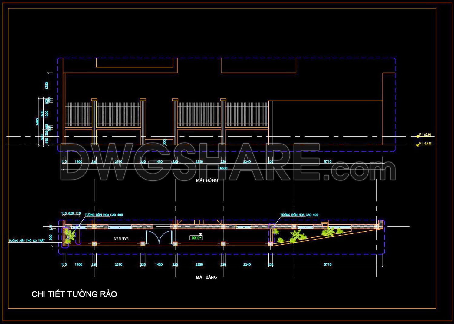 244. Detailed architectural CAD drawings of balconies, fence, flower ...
