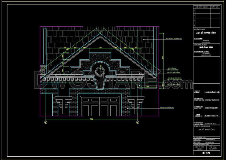 246. CAD detailed drawings of vertical facade wall sections for townhouses