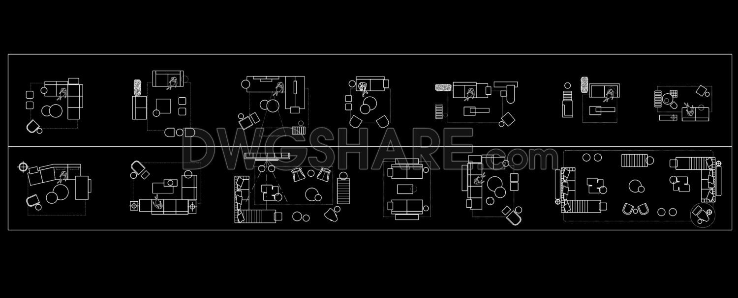 259. CAD blocks of Table, Sofa for living room