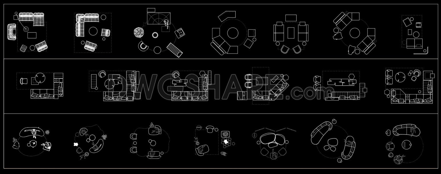 261. CAD blocks of Table, Sofa for living room