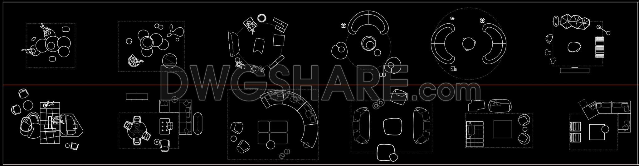 262. CAD blocks of Table, Sofa for living room