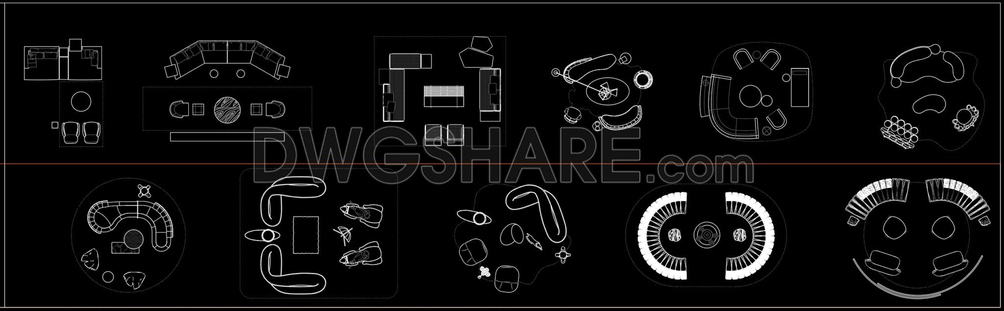 263. CAD blocks of Table, Sofa for living room