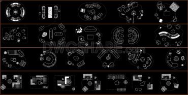 264. CAD blocks of Table, Sofa for living room