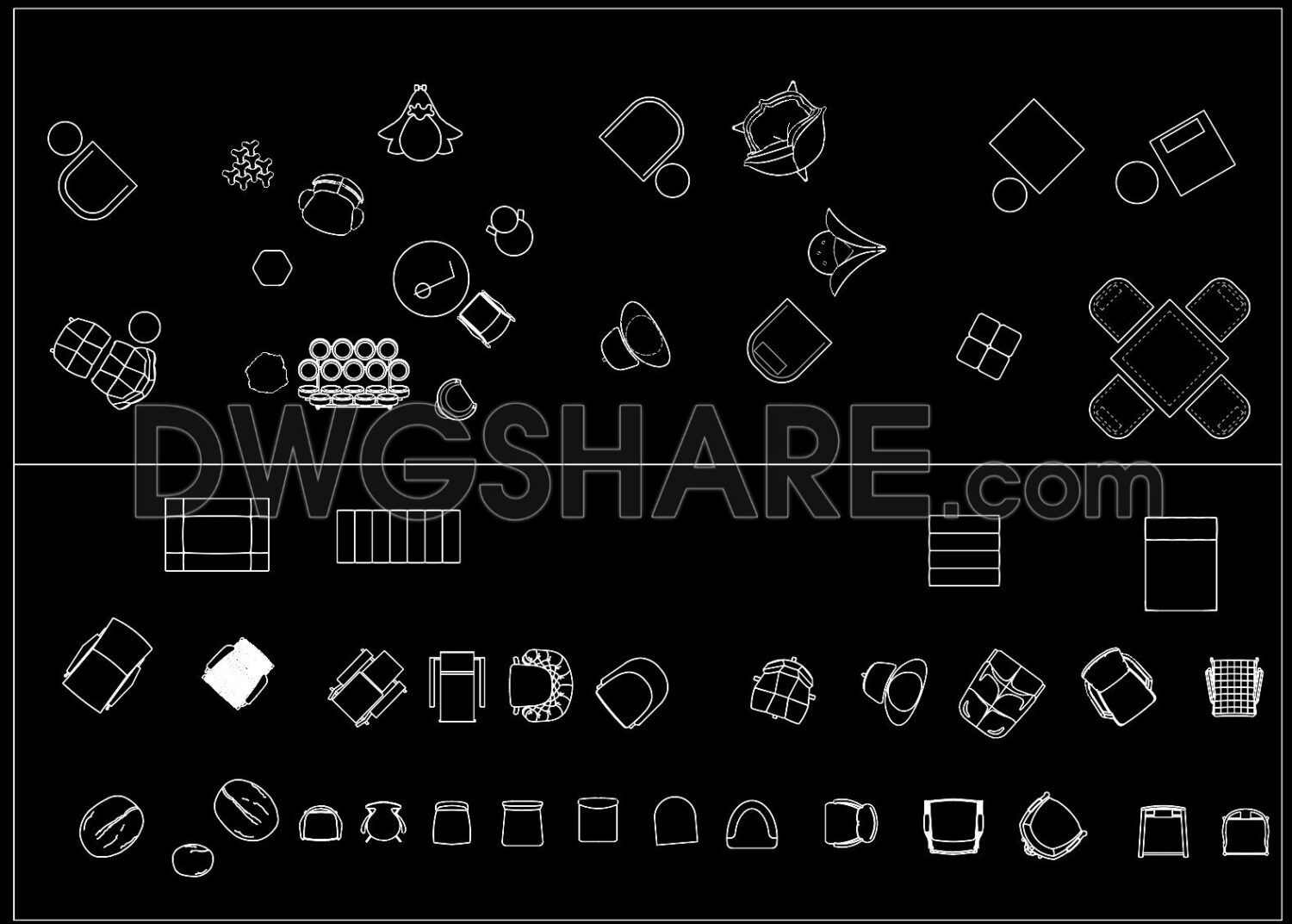 265. CAD blocks of Table, Sofa for living room