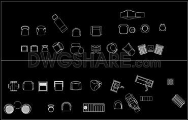 265. CAD blocks of Table, Sofa for living room