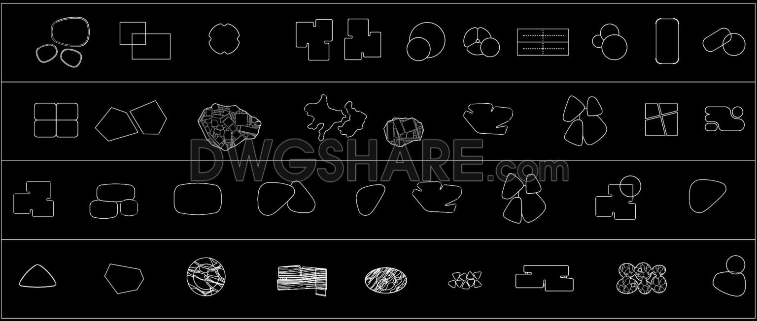 266. Download CAD blocks of various types of coffee tables