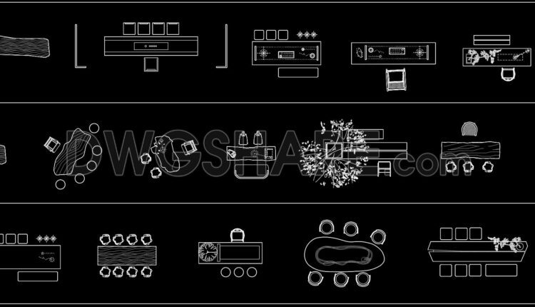 269. Download CAD blocks of various kitchen island floor plans - Free ...